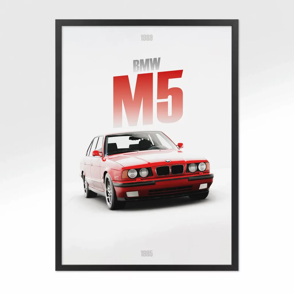 Poster BMW M5 1989 - Vue avant - Le Poster Automobile