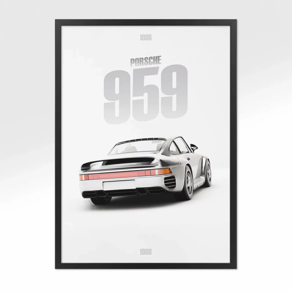 Poster Porsche 959 - Vue arrière - Le Poster Automobile