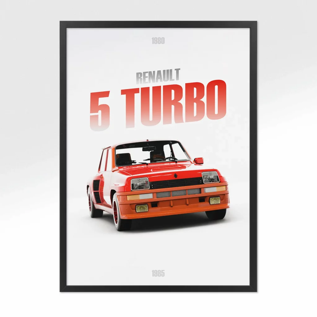 Poster Renault 5 Turbo - Vue avant - Le Poster Automobile