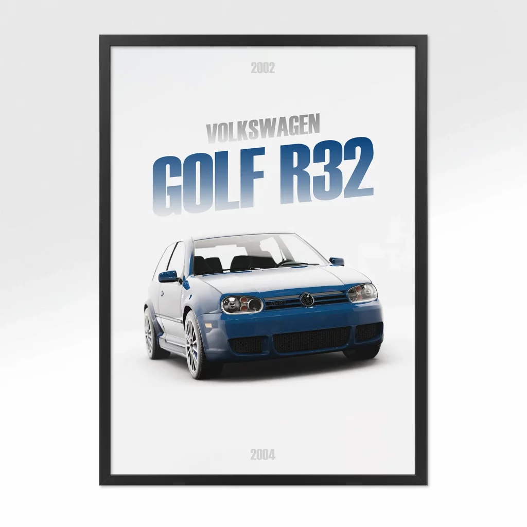 Poster Volkswagen Golf R32 - Vue avant - Le Poster Automobile