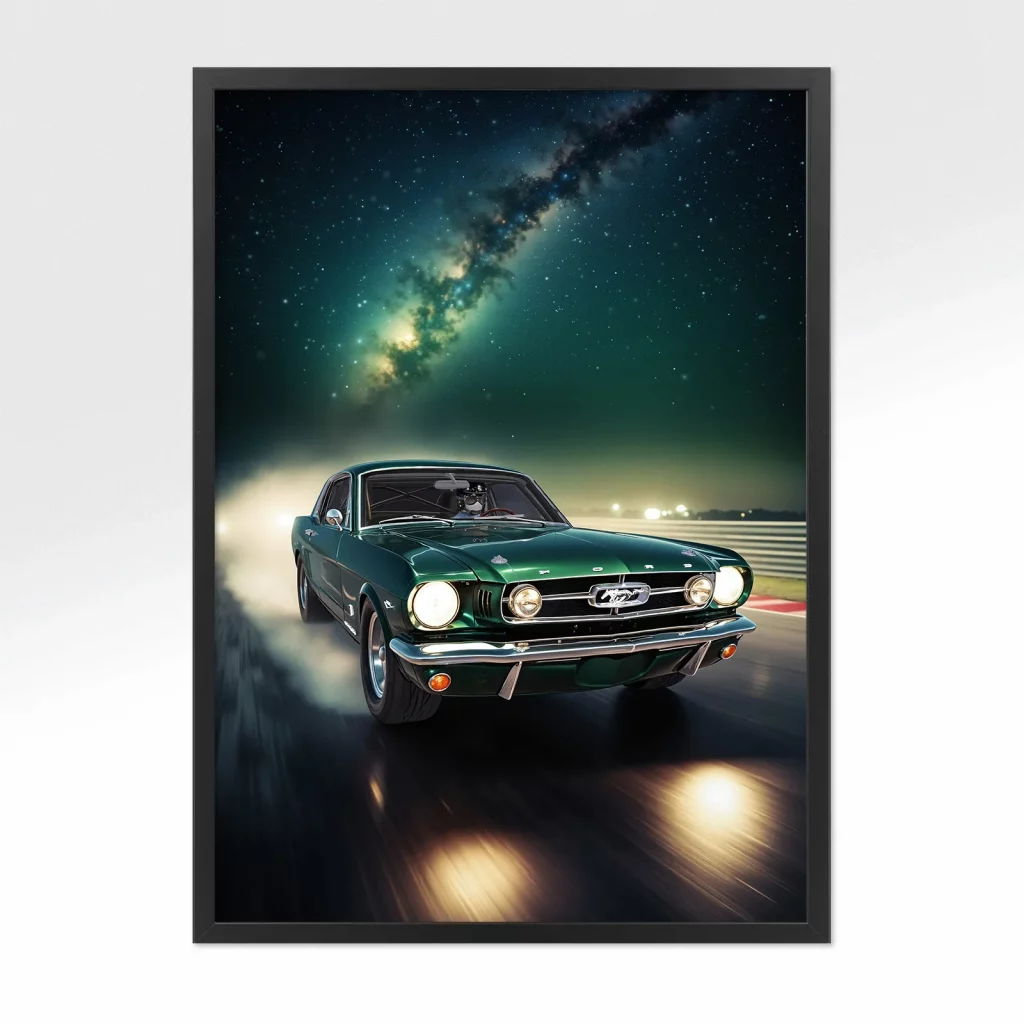 Poster Retromobile - Ford Mustang Fastback - Le Poster Automobile