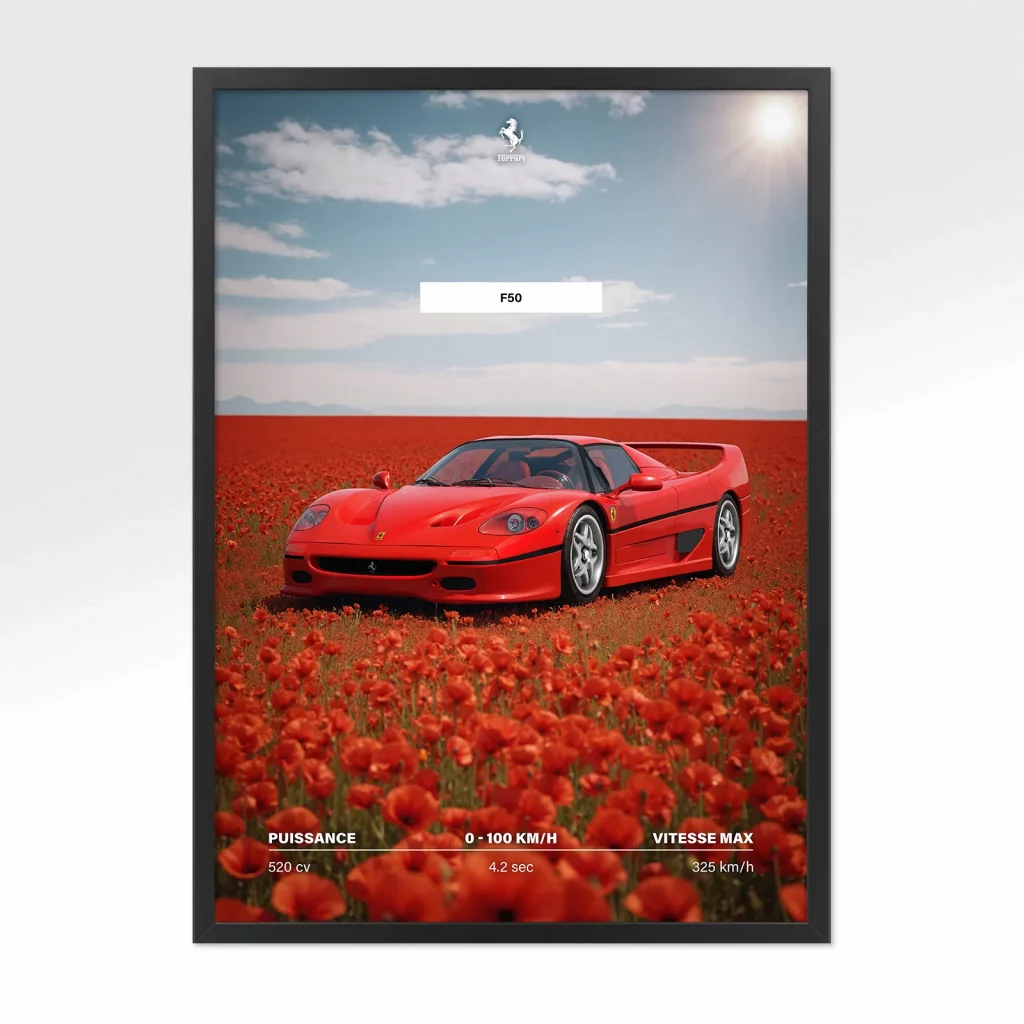Poster Hypercar - Ferrari F50 - Le Poster Automobile
